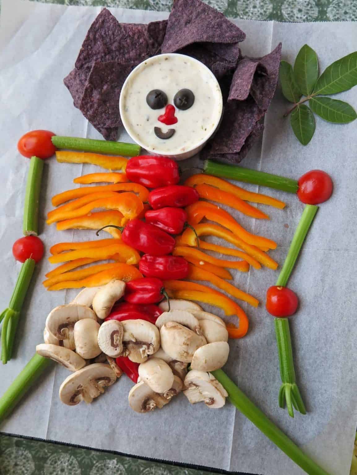 Easy Veggie Skeleton Tray: Cute Platter For Halloween Party