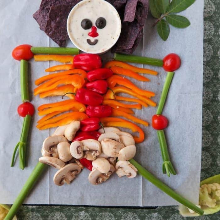 Easy Veggie Skeleton Tray: Cute Platter For Halloween Party