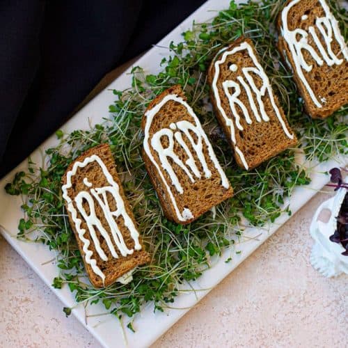 Easy Halloween Sandwich Recipe: Spooky RIP Tombstones
