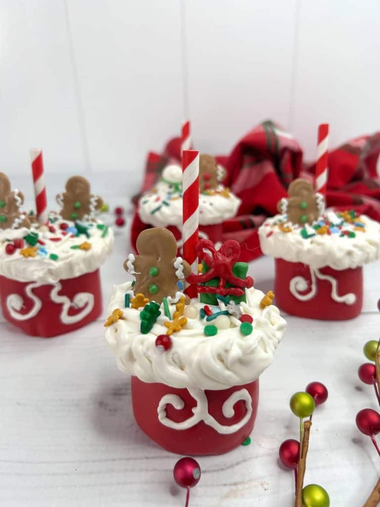 Easy Homemade Christmas Marshmallow Pops: Santa's Bag