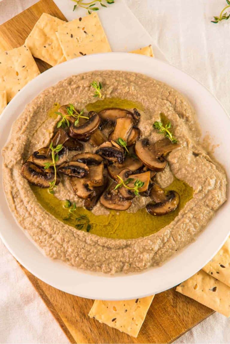 Flavorful Mushroom Hummus with Sautéed Garlic