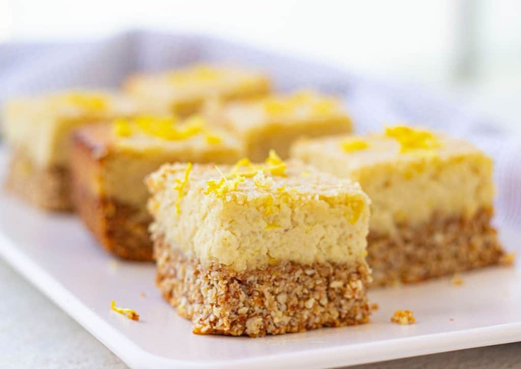 Healthy High Protein Lemon Bars as a Nutritious Snack