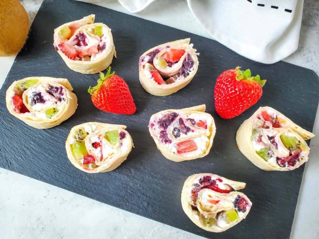 Easy Fruit Pinwheels with Cream Cheese and Berries