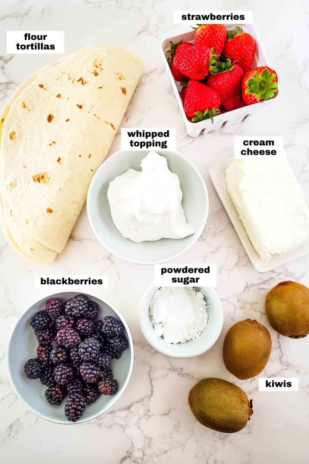 Easy Fruit Pinwheels with Cream Cheese and Berries