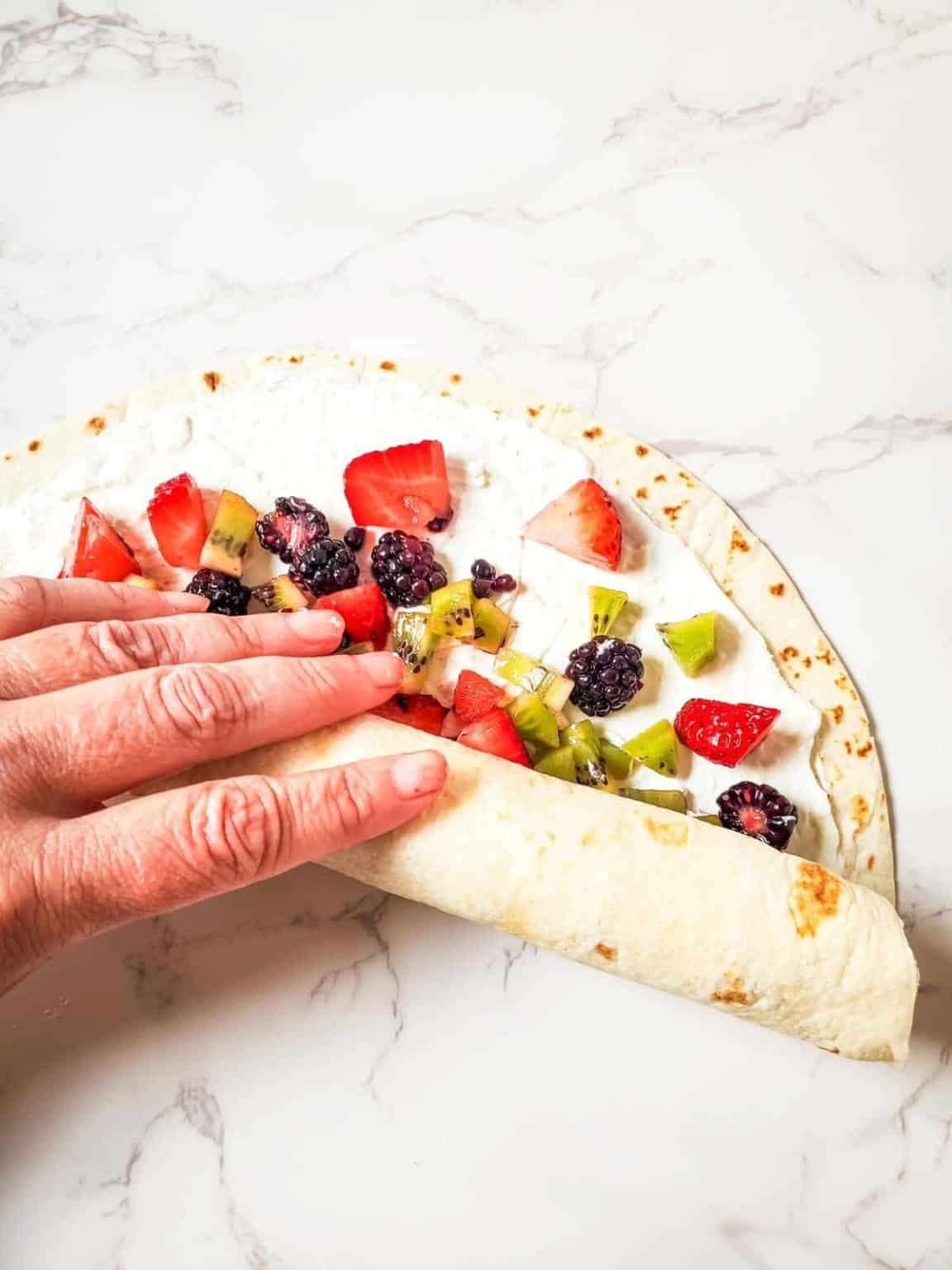 Easy Fruit Pinwheels with Cream Cheese and Berries