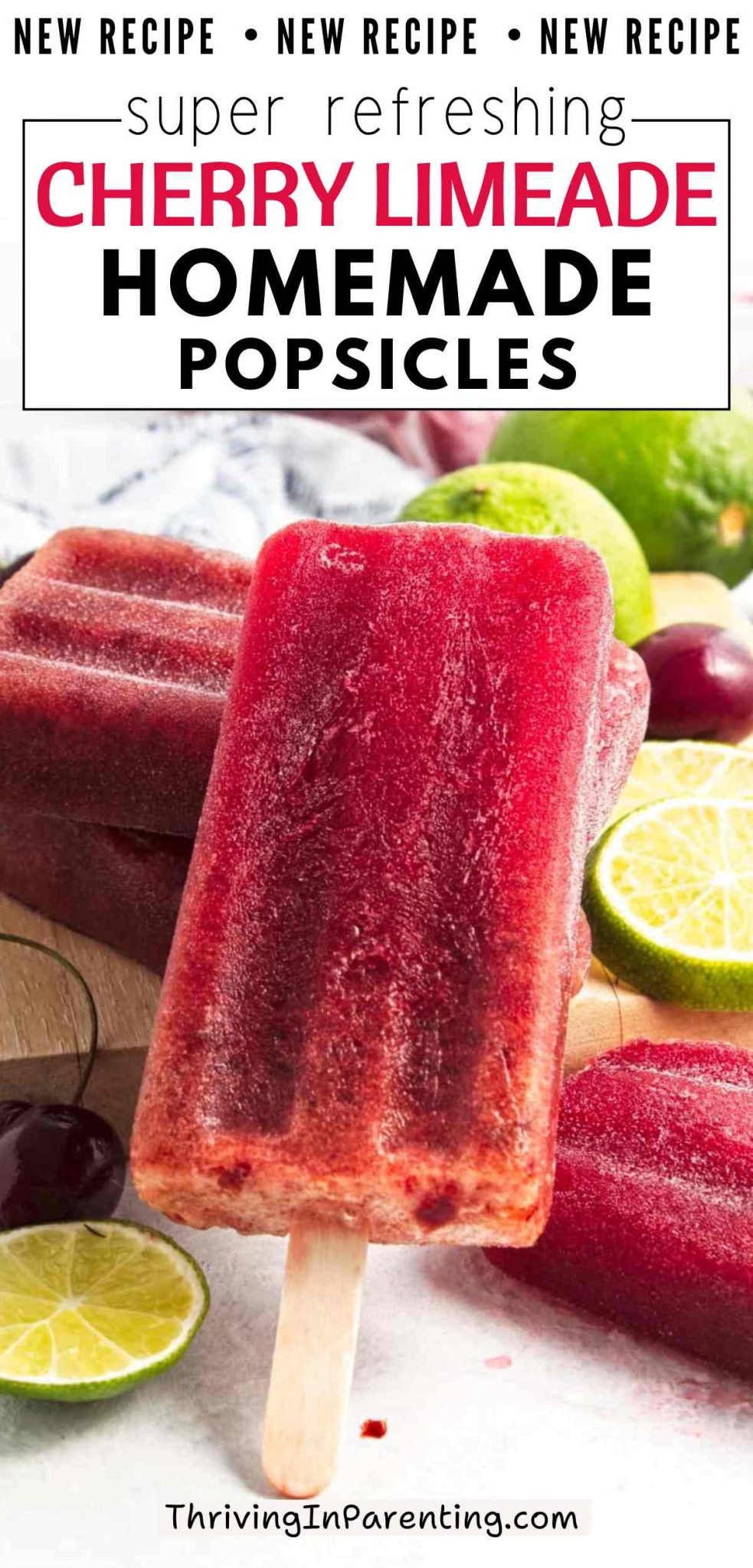 Homemade Cherry Limeade Popsicles For Hot Summer Days