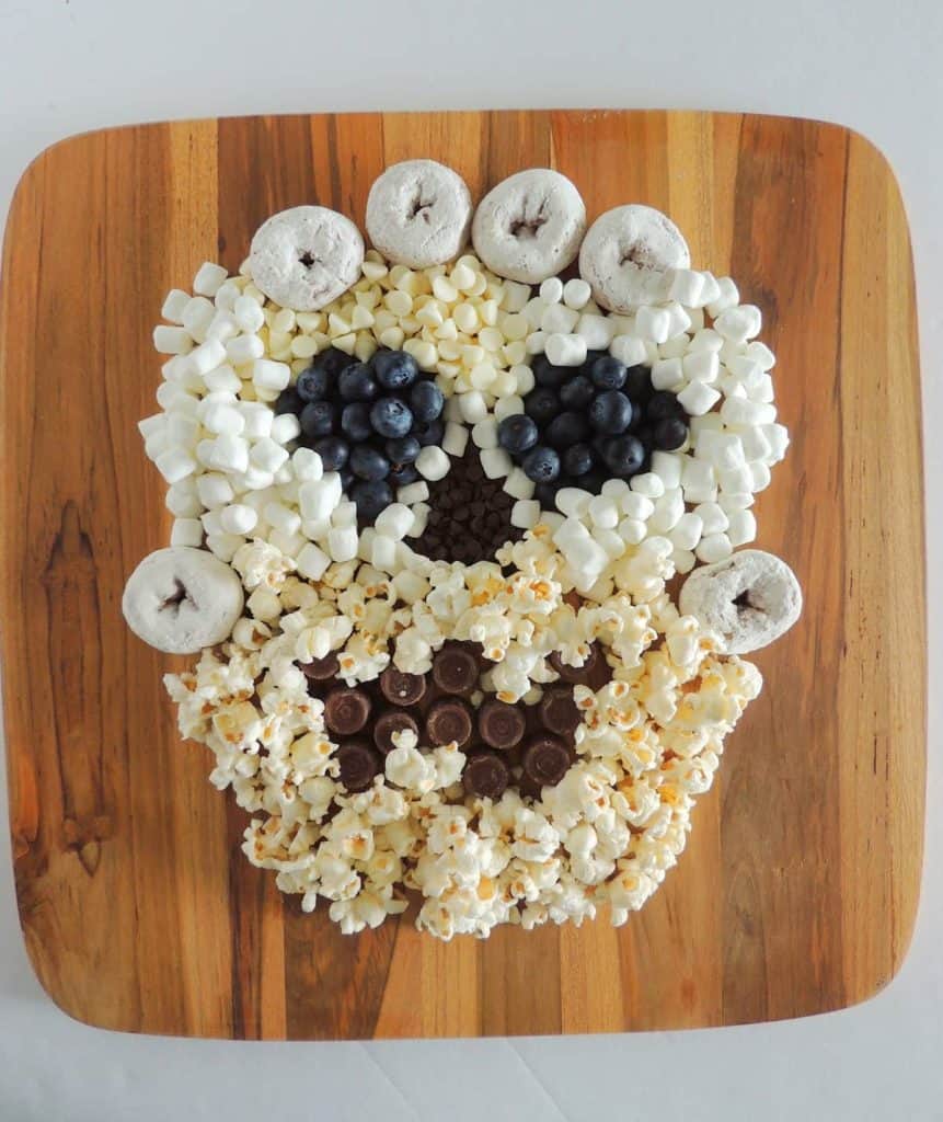 Skull-Shaped Halloween Snack Board For Kids