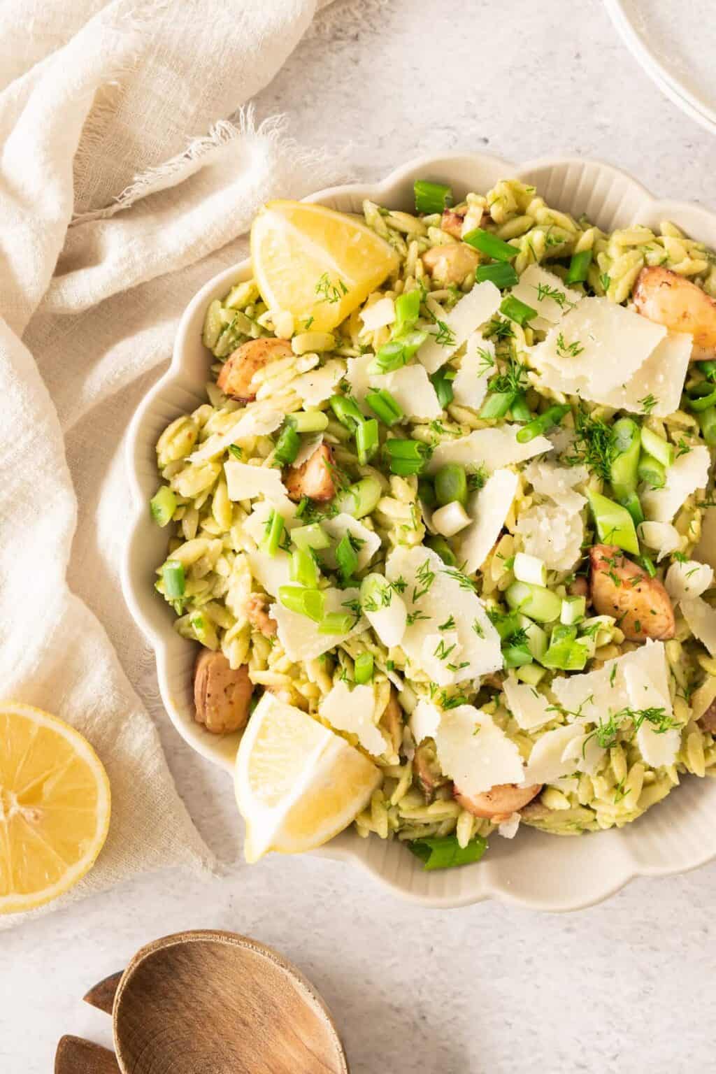 Seafood Orzo Salad Full of Mediterranean Vibes