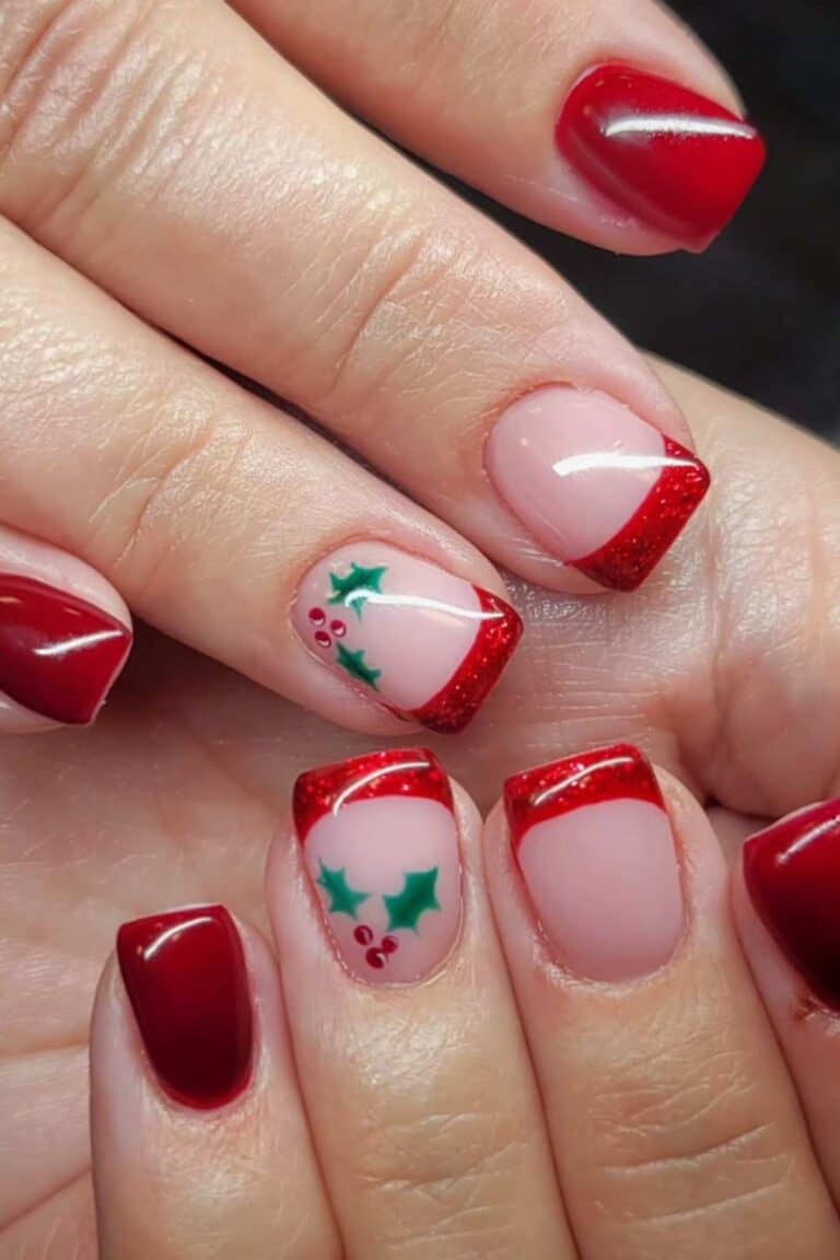 40 Red Christmas Nail Ideas That'll Make You Skip the Gloves