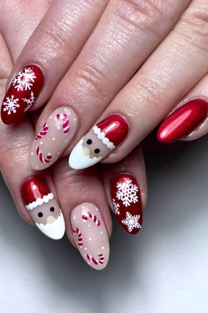 40 Jolly Santa Nail Designs That Bring Instant Holiday Cheer