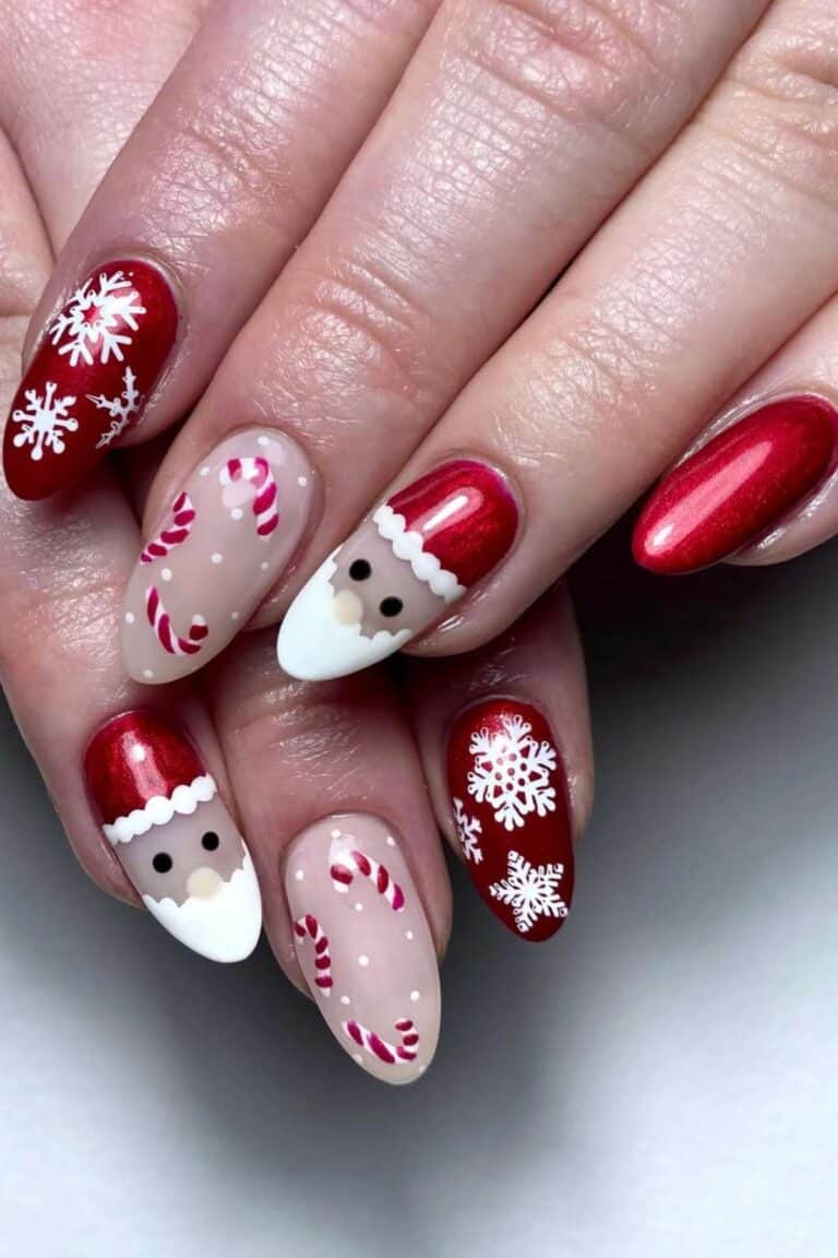 40 Jolly Santa Nail Designs That Bring Instant Holiday Cheer