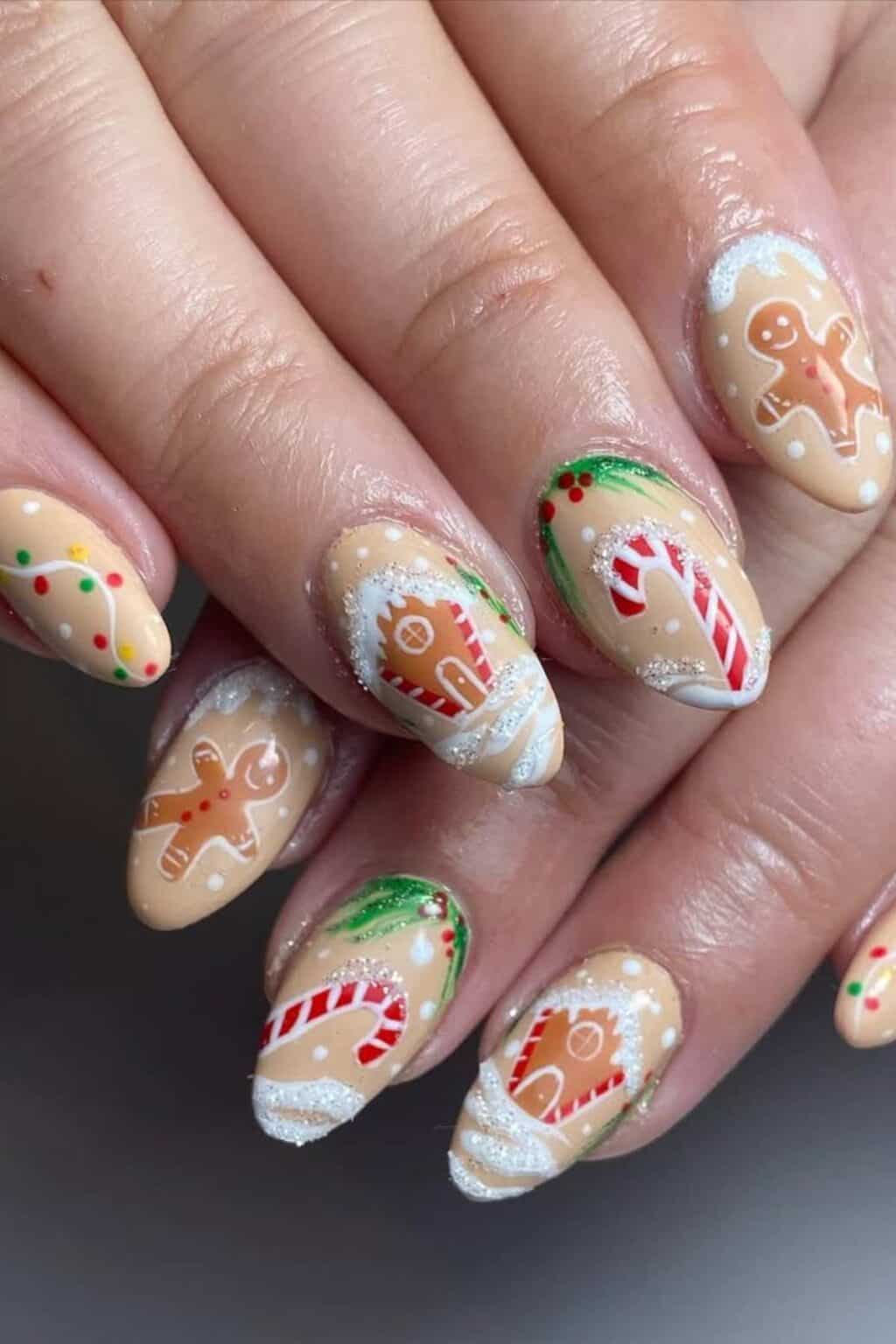 40 Gingerbread Nails So Cute They Might Make You Crave Cookies