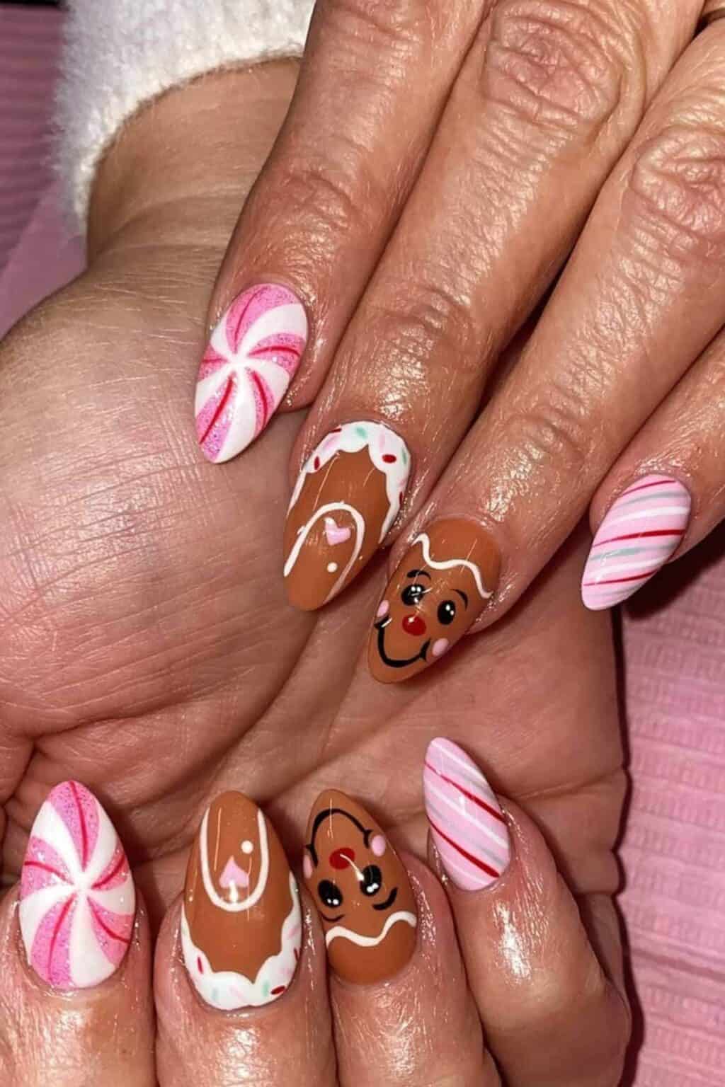 40 Gingerbread Nails So Cute They Might Make You Crave Cookies