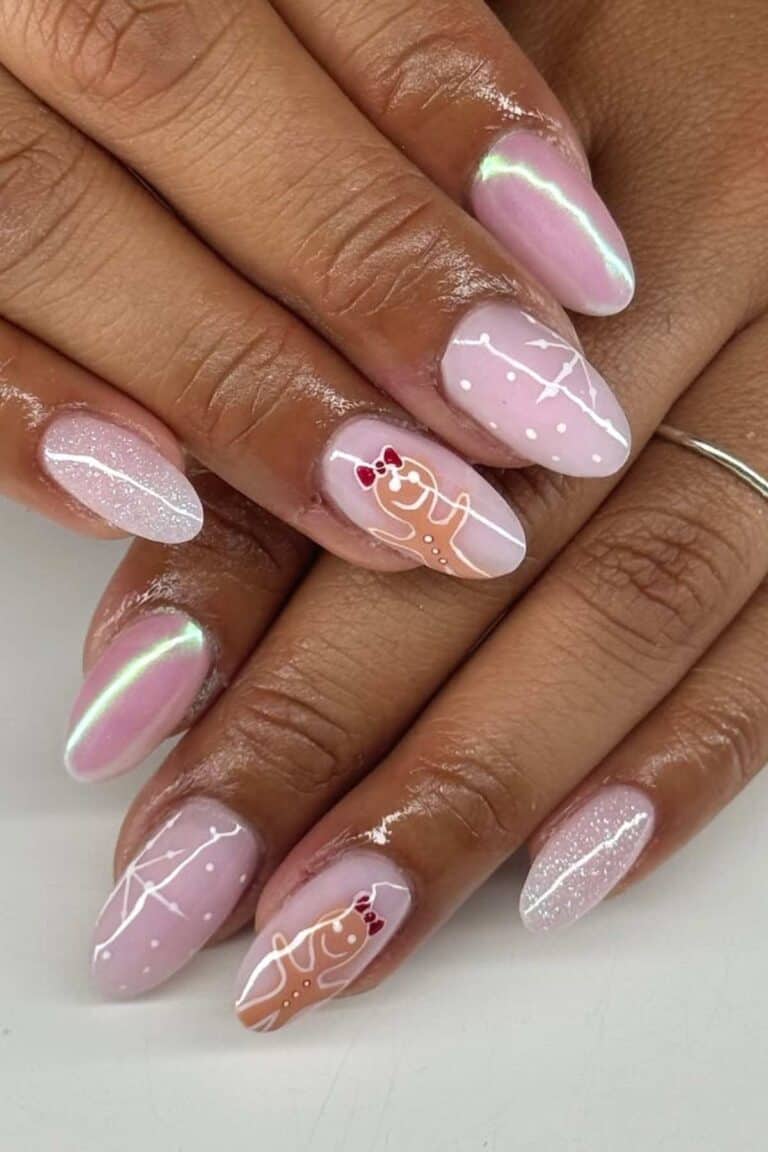 40 Gingerbread Nails So Cute They Might Make You Crave Cookies