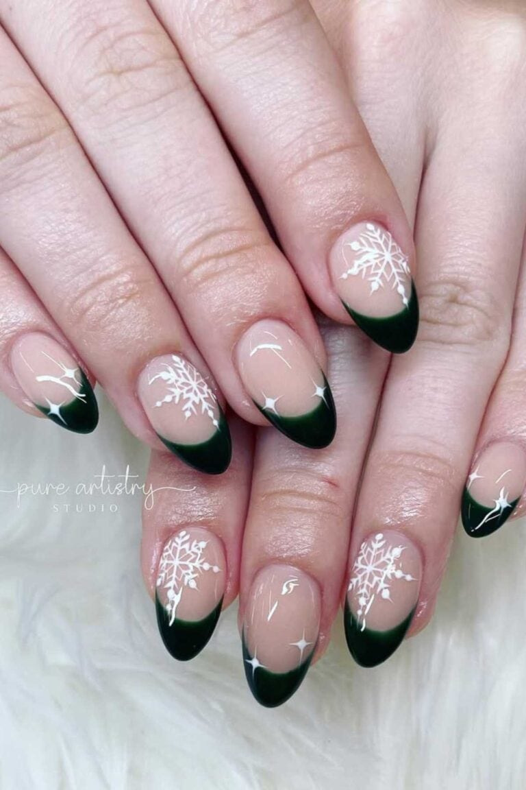 40 Snowflake Nail Designs for an Elegant Winter Touch