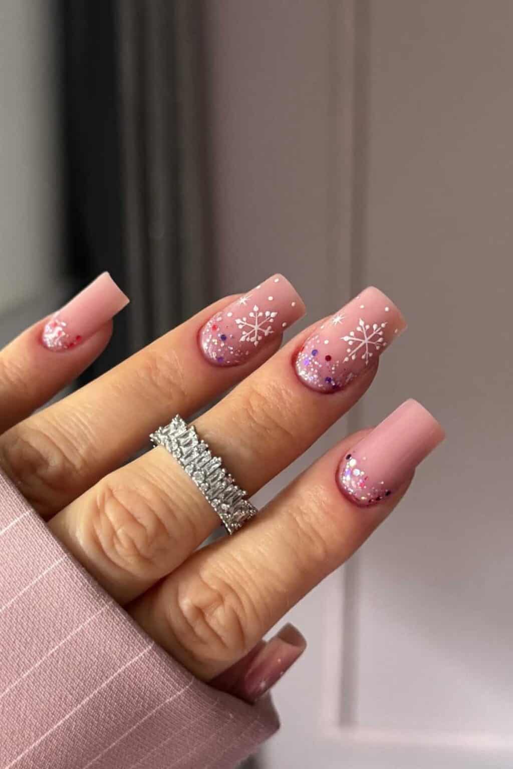 40 Snowflake Nail Designs for an Elegant Winter Touch