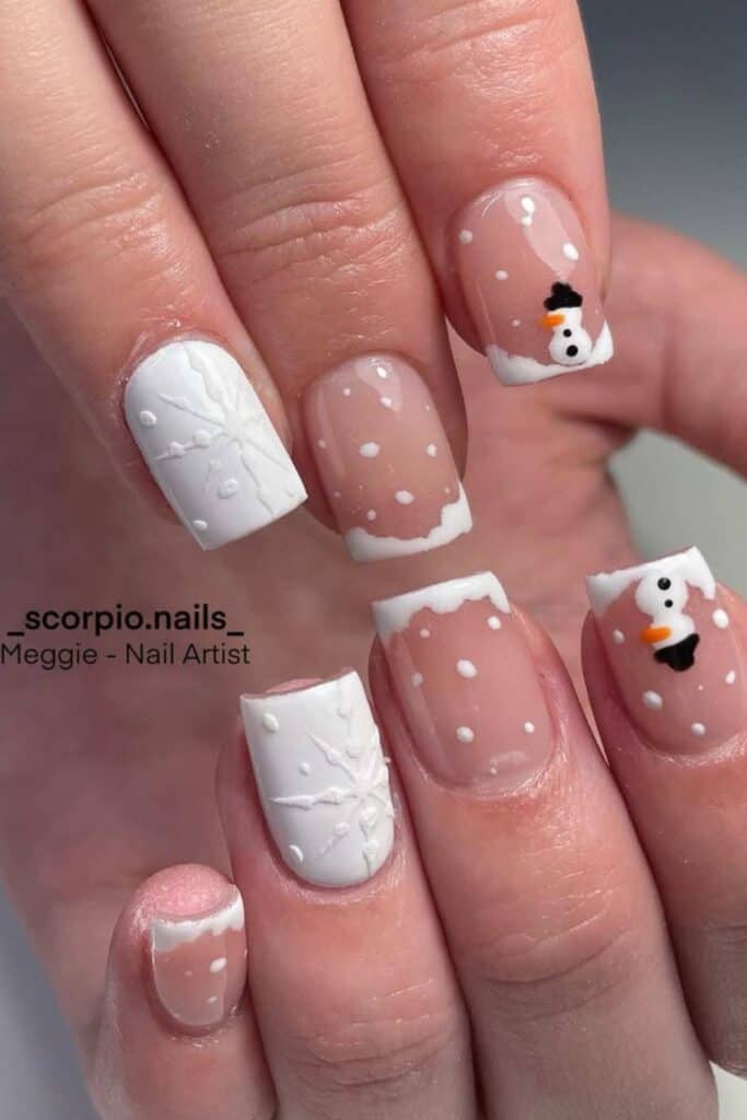 40 Charming Snowman Nail Ideas That Scream Winter Cheer