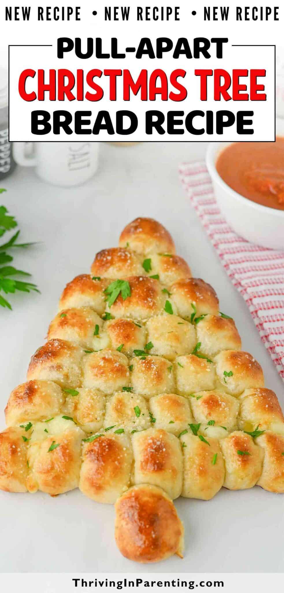 Cheesy Christmas Tree Pull Apart Bread for the Holidays